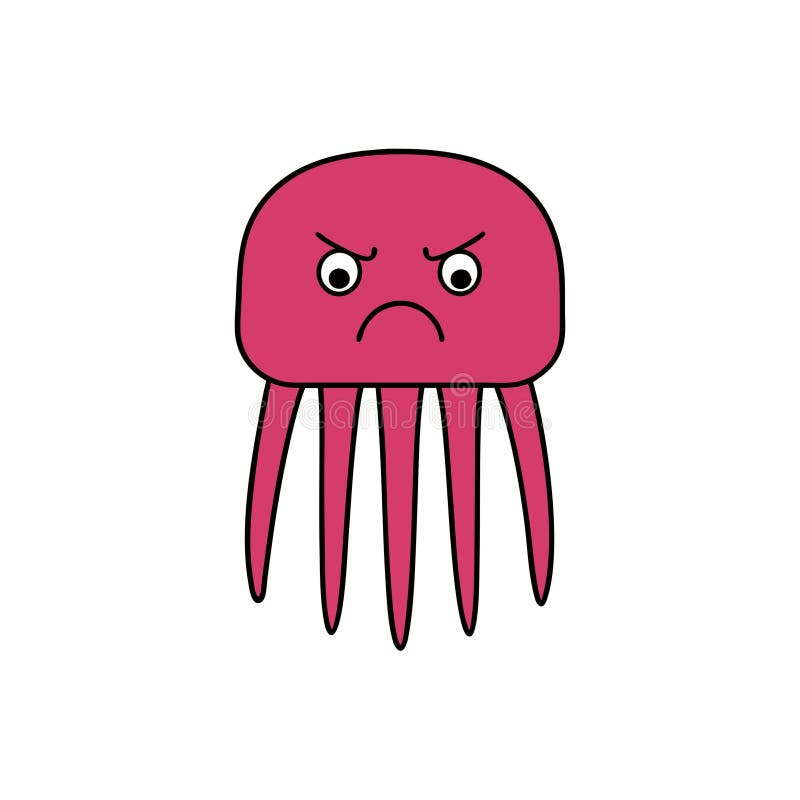 Comb Jellyfish Angry Icon Vector Stock Vector - Illustration of nature ...
