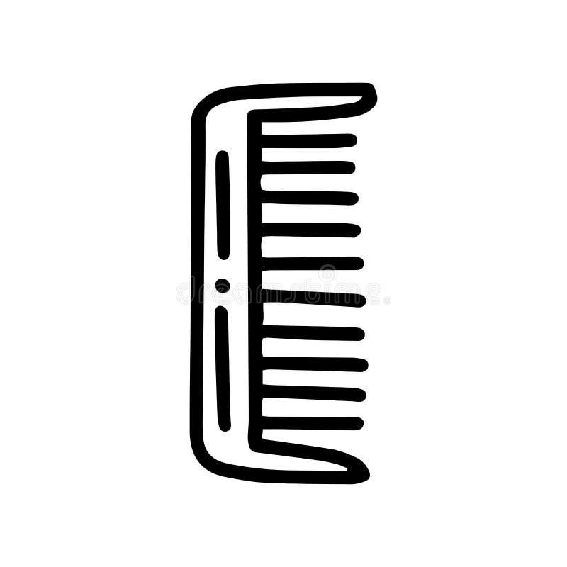 Outline Comb Vector Icon. Isolated Black Simple Line Element ...