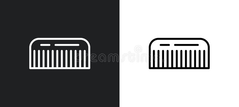 Comb Outline Icon in White and Black Colors. Comb Flat Vector Icon from ...