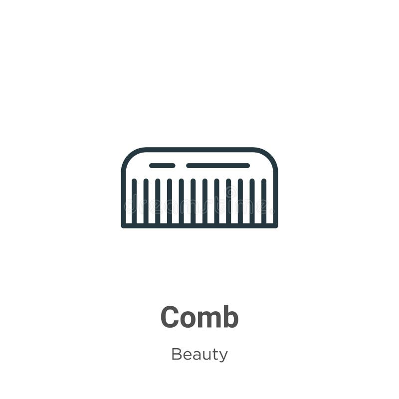 Comb Outline Icon Illustration on White Background Stock Vector ...