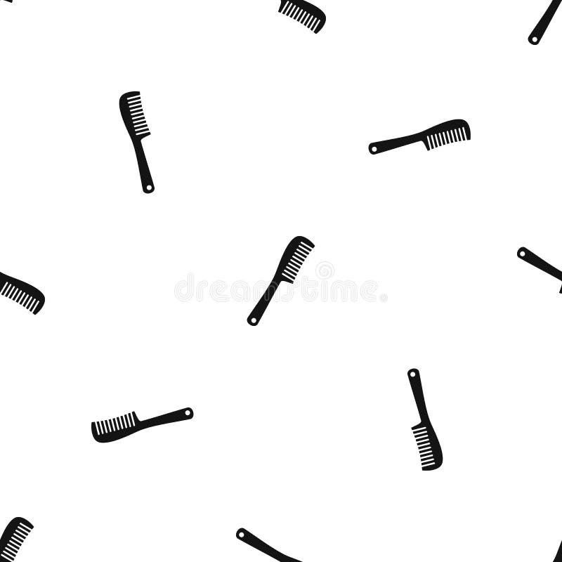 Comb Pattern Seamless Black Stock Vector - Illustration of hairdryer ...