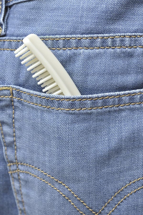 Comb in rear pocket stock photo. Image of stitch, accessory - 23508074