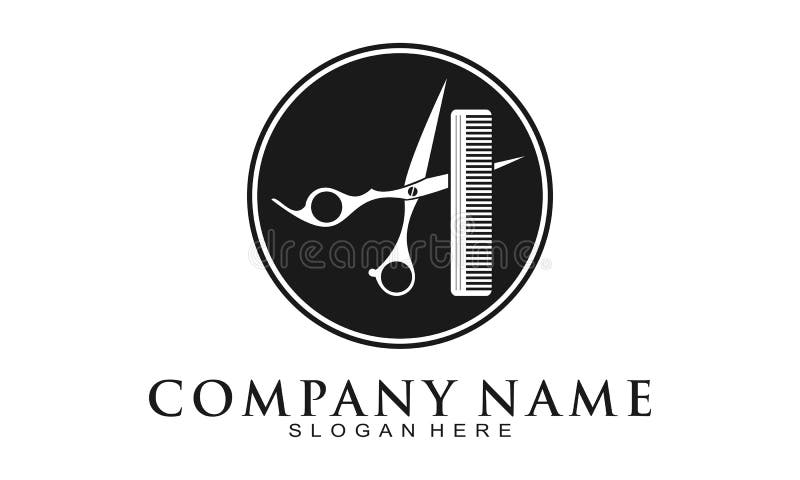 Comb and Scissor for Barbershop Vector Logo Stock Vector - Illustration ...