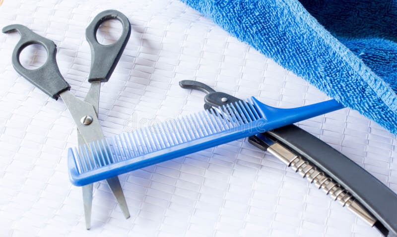 Comb, Scissors, Razors stock photo. Image of beauty, shiny - 39354854