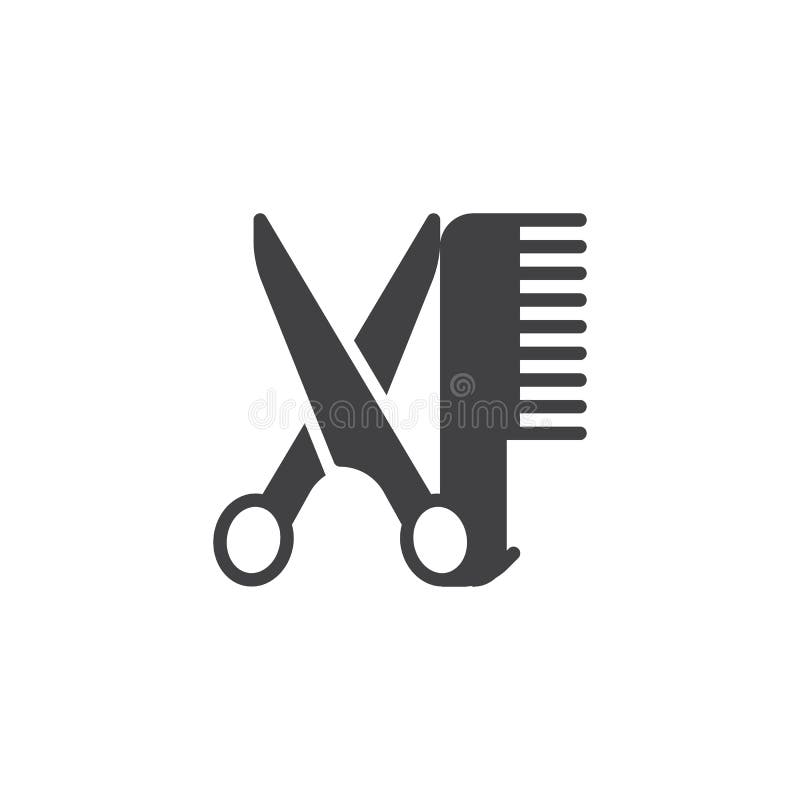 Comb and Scissors Vector Icon Stock Vector - Illustration of perfect ...