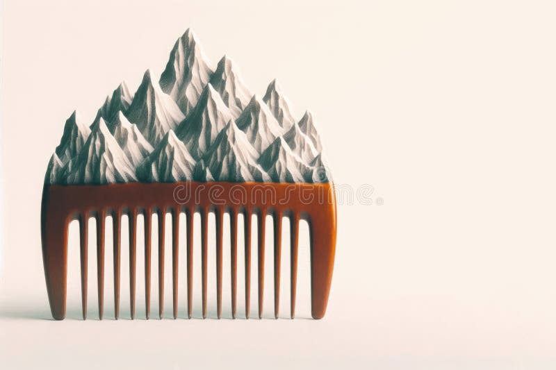 Comb in the Shape of Mountain Peaks. Space for Text. Stock Photo ...