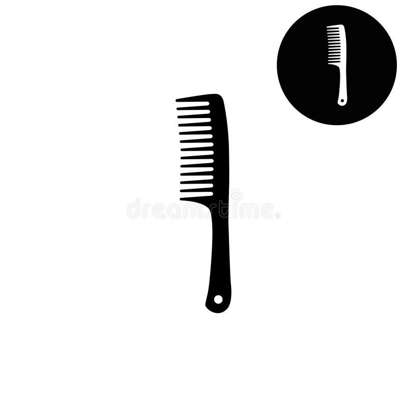 Comb - white vector icon stock vector. Illustration of hairstyle ...