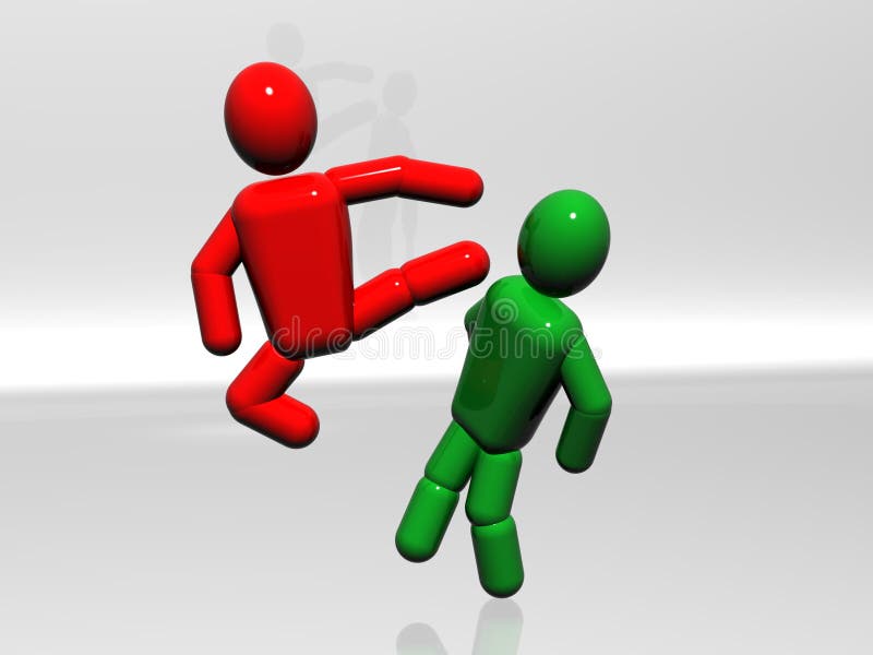 3d person fighting stock illustration. Illustration of human - 26165855