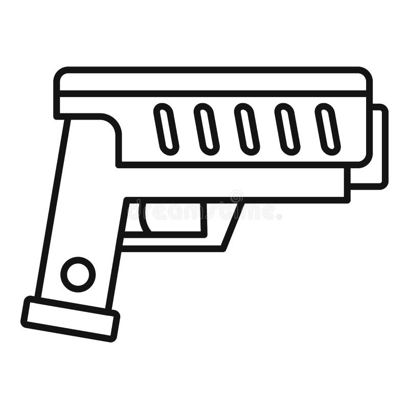 Combat Blaster Icon, Outline Style Stock Vector - Illustration of line ...