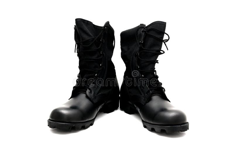 Combat Boots Facing Forward Stock Image - Image of american, path: 7106399