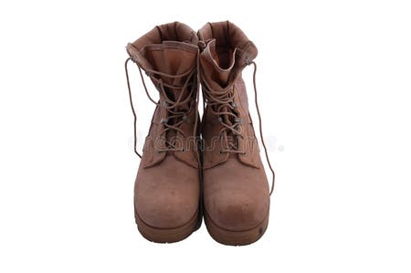 Combat Boots Facing Forward Stock Image - Image of american, path: 7106399