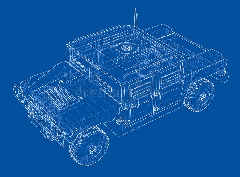 Combat car blueprint stock illustration. Illustration of industry ...