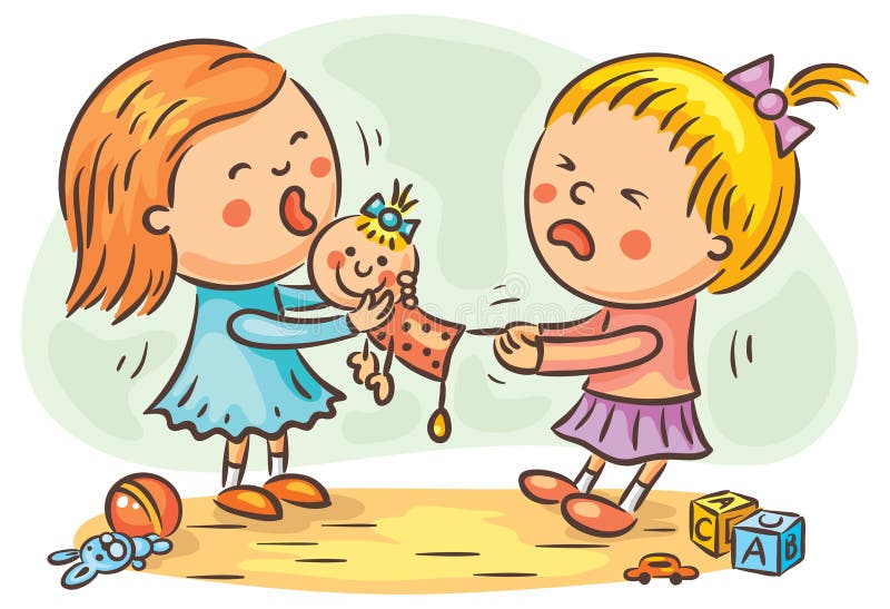 Combat De Deux Filles Illustration Stock Illustration Du âge 54482355