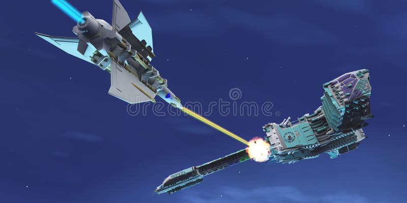 Combat de Starship illustration stock. Illustration du espace - 49153419