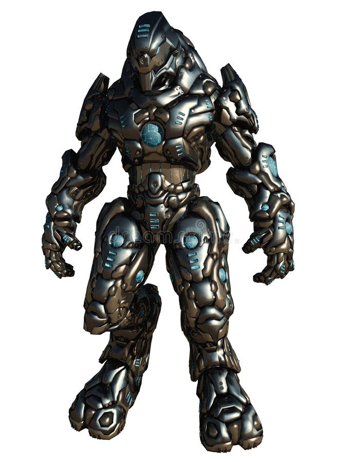 Combat Droid, Isolated on White Stock Illustration - Illustration of ...