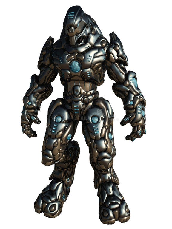 Combat Droid, Isolated on White Stock Illustration - Illustration of ...