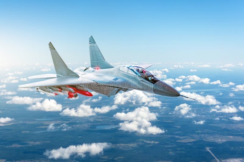 Combat Fighter Jet on a Military Mission with Weapons - Rockets, Bombs ...