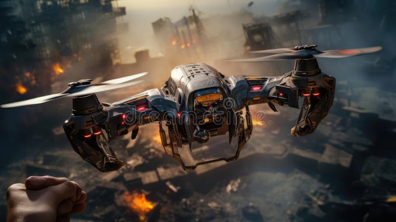 Combat FPV drone stock image. Image of drone, aerial - 292927221
