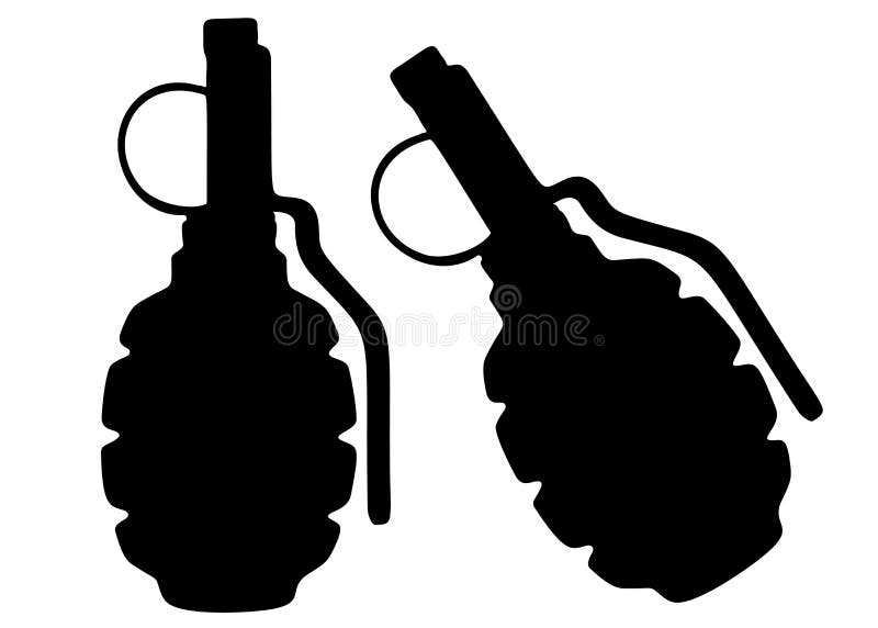 Combat Grenades for Combat. Stock Vector - Illustration of black ...