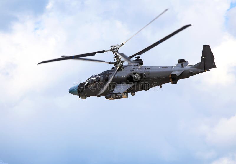 Combat Helicopter in Flight Stock Image - Image of attack, machine ...