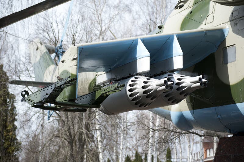 Combat helicopter, Mi-24 stock image. Image of rocket - 30436213