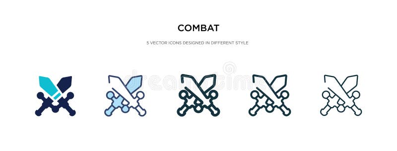 Combat Icon in Different Style Vector Illustration. Two Colored and ...