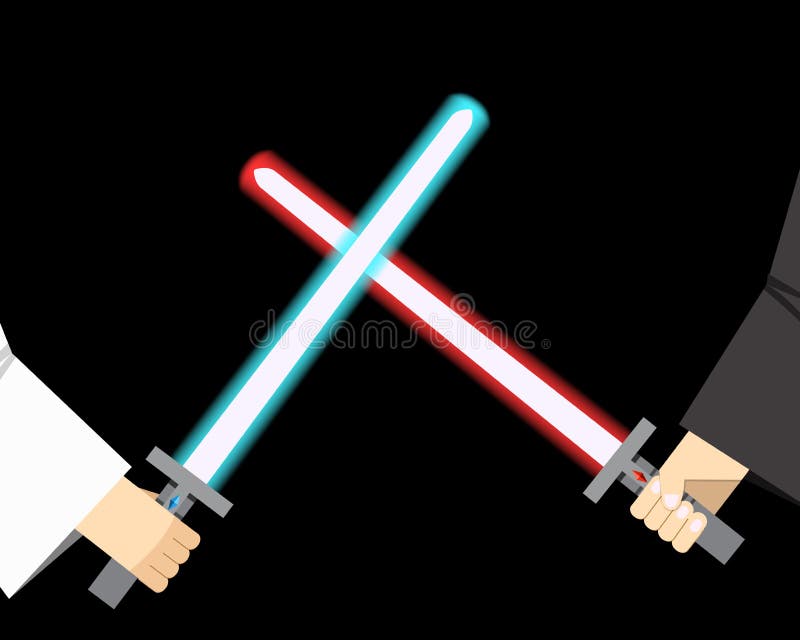 Combat of light sword stock vector. Illustration of reflect - 69375822