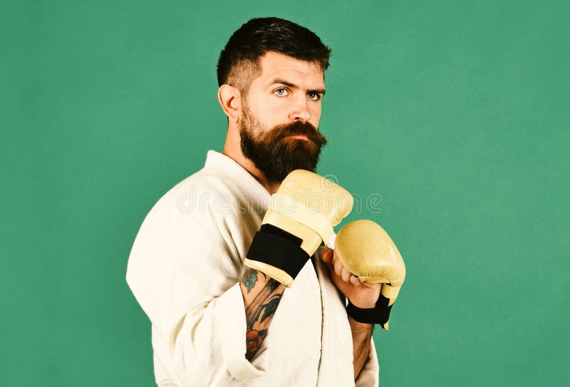 Combat Master Practices Attack or Defense Posture. Stock Photo - Image ...