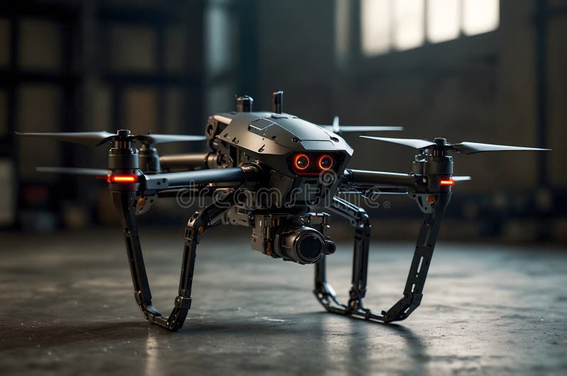 Combat Quadcopter Robots of the Future Stock Illustration ...