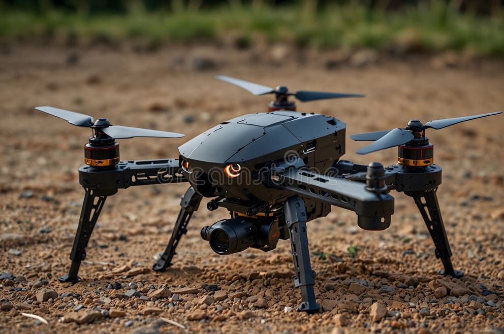 Combat Quadcopter Robots of the Future Stock Illustration ...