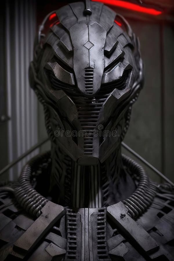 Combat Robot from the Future in Sci-fi Armor, Portrait of a Humanoid ...