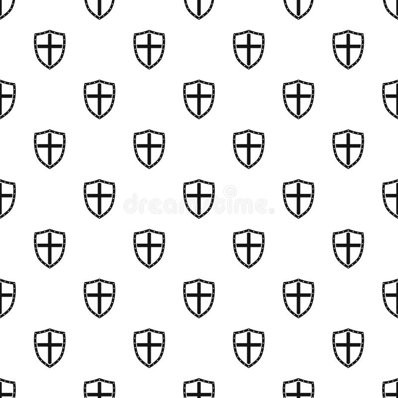 Combat Shield with Cross Pattern, Simple Style Stock Vector ...