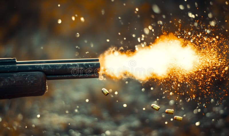 Combat Shotgun Being Fired, with Shells Ejecting and the Target Being ...
