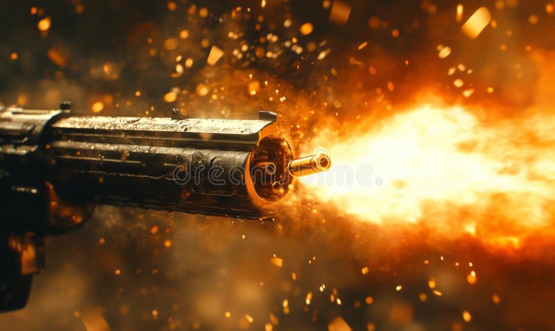 Combat Shotgun Being Fired, with Shells Ejecting and the Target Being ...