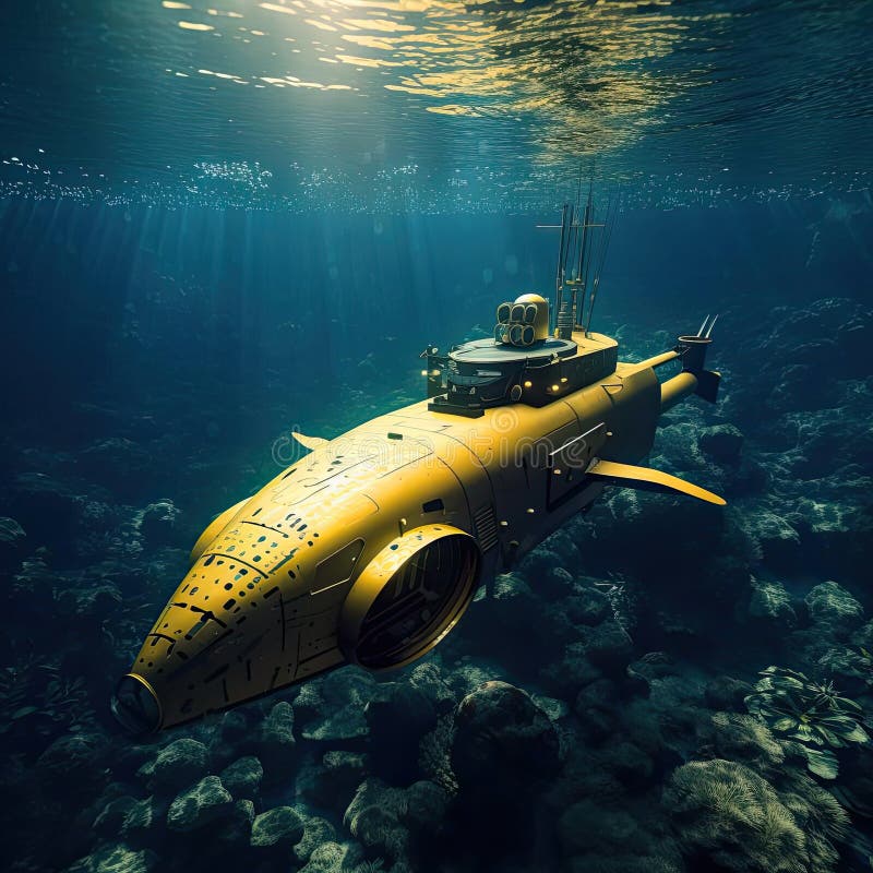 Combat Underwater Drone stock illustration. Illustration of vehicle ...