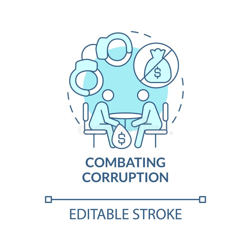 Combating Corruption Blue Concept Icon Stock Vector - Illustration of ...