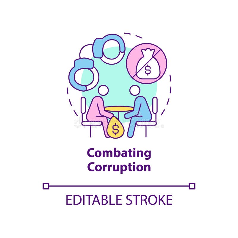 Combating Corruption Concept Icon Stock Vector - Illustration of policy ...