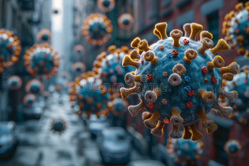 Combating the Spread of Virus Infection Abstract Background Stock ...