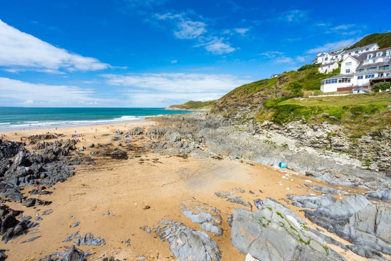 Combesgate Beach Woolacombe Devon England Stock Image - Image of ocean ...