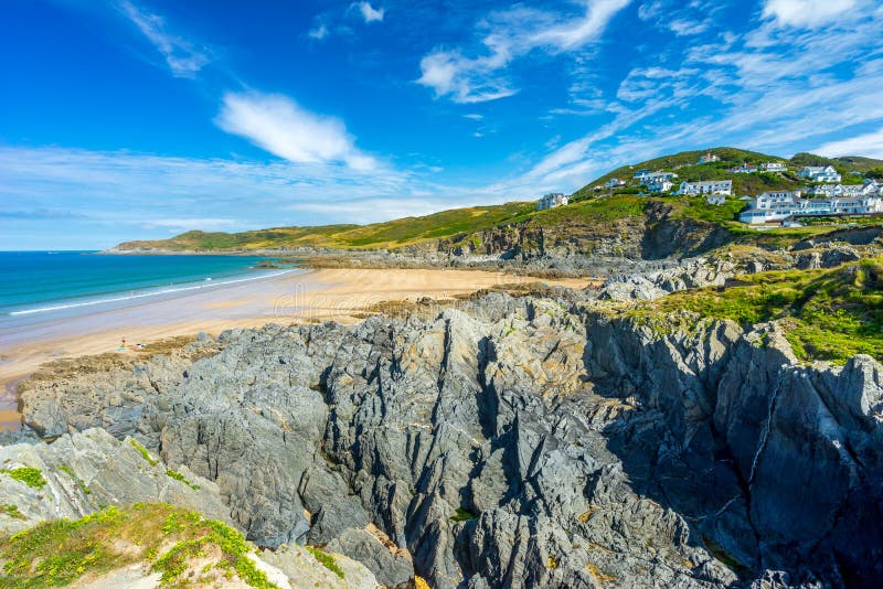 Combesgate Beach Woolacombe Devon England Stock Image - Image of ...