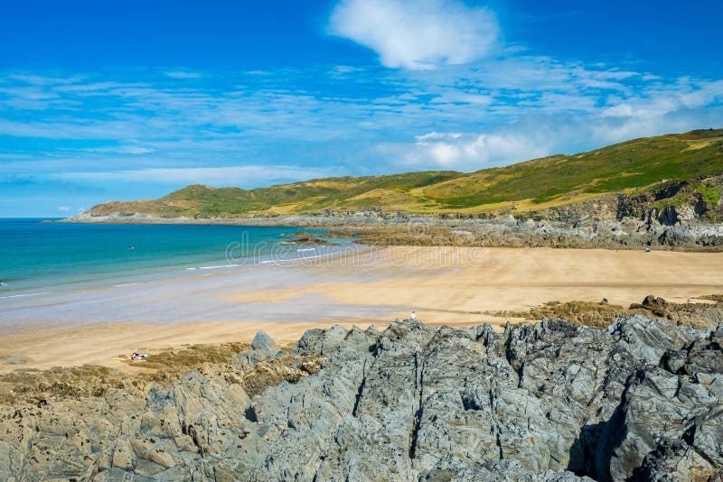 Combesgate Beach Woolacombe Devon England Stock Image - Image of ...