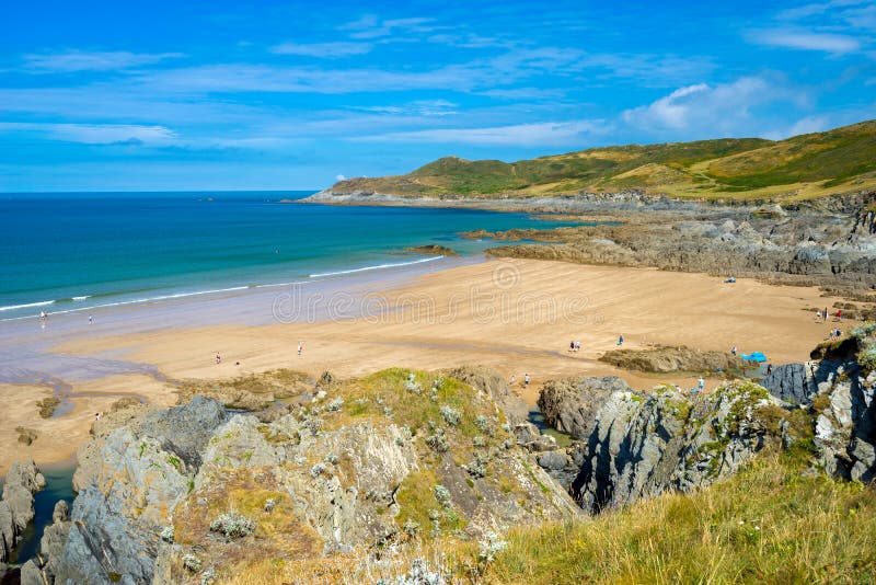 Combesgate Beach Woolacombe Devon England Stock Photo - Image of ...