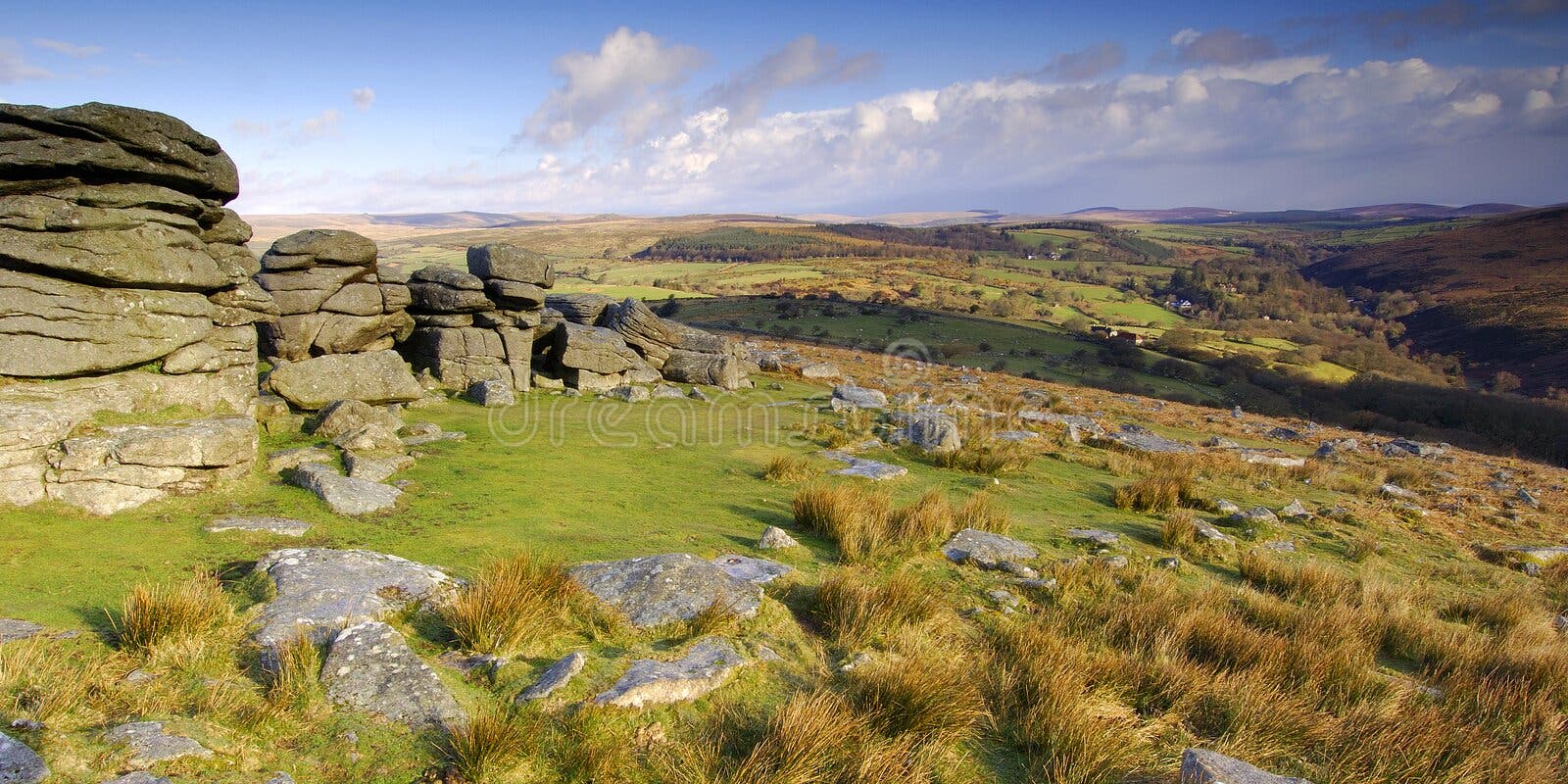 Combestone Tor , on Dartmoor National Park, Devon Uk Stock Photo ...