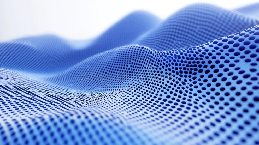 The Combination of Abstract Blue Waves and Scattered Dots Results in a ...