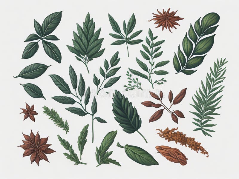 The Combination of Beautifully Different Leaf Patterns Forms a ...