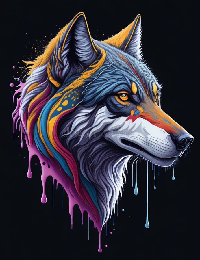The Combination of Bold Colors and the Fierce Expression in the Wolf ...