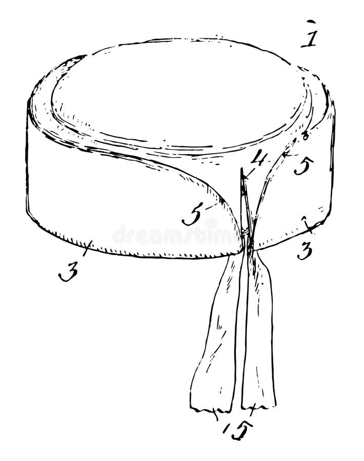 Hat Type, Bonnet. Ink Black and White Drawing Stock Vector ...