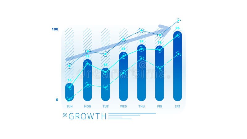 Animated Growth Graph with Arrows on the Alpha Channel. Stock Footage ...