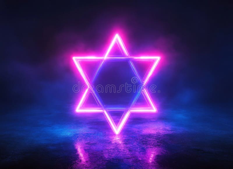 The Combination of a Dark Backdrop and Bright Neon Lights Forming a ...