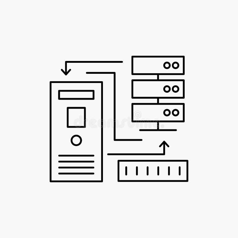 Combination, Data, Database, Electronic, Information Line Icon. Vector ...